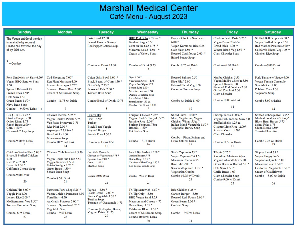 Café & Vending | Marshall Medical Center Café